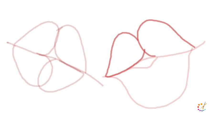 How to Draw Kissing Lips Step By Step - For Kids & Beginners