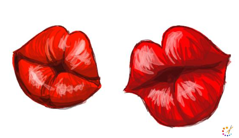 How to Draw Kissing Lips Step By Step - For Kids & Beginners