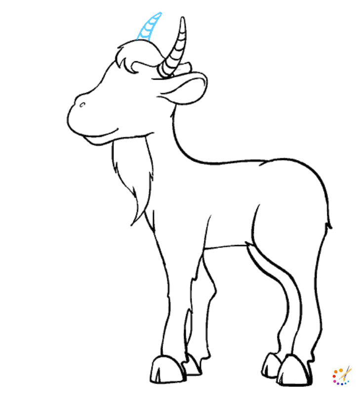 How To Draw a Goat Step By Step - For Kids & Beginners