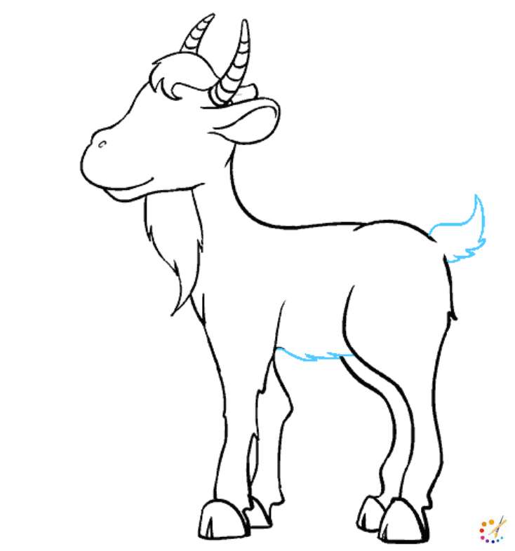 How To Draw a Goat Step By Step - For Kids & Beginners