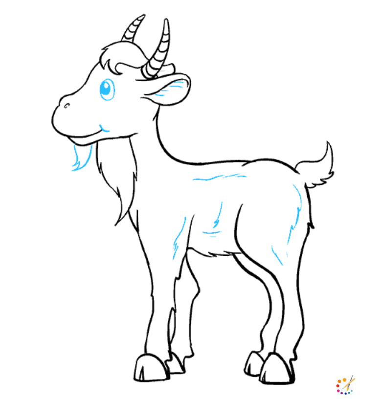 How To Draw a Goat Step By Step - For Kids & Beginners