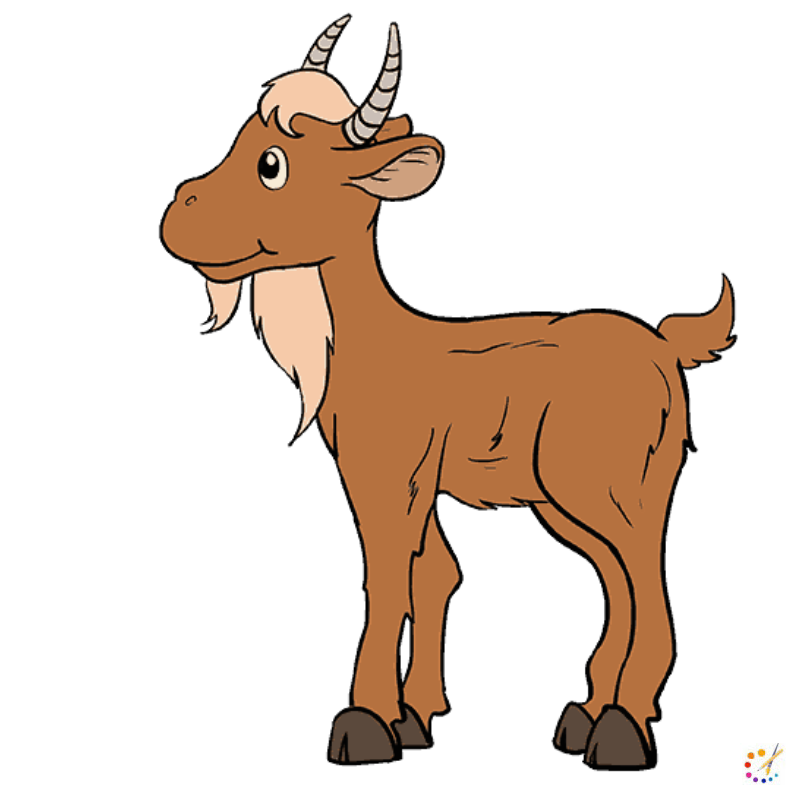 How To Draw a Goat Step By Step - For Kids & Beginners