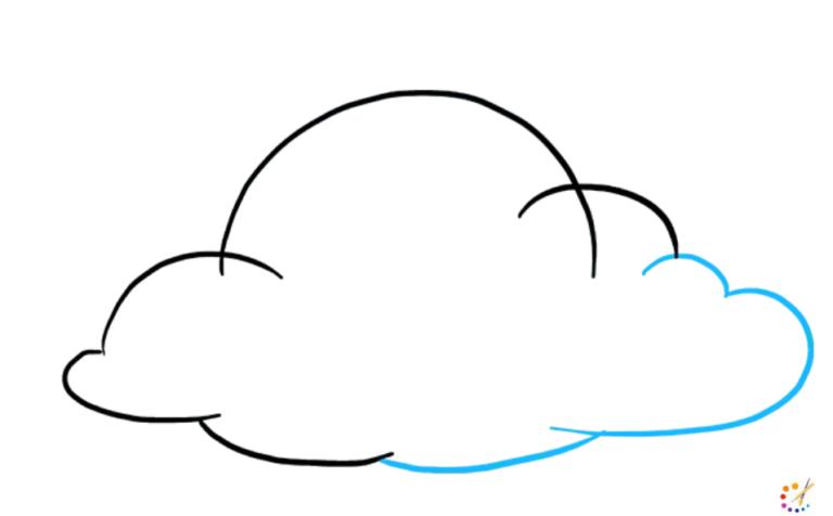 How to Draw Clouds Step By Step - For Kids & Beginners