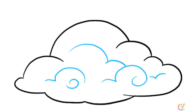 How to Draw Clouds Step By Step - For Kids & Beginners