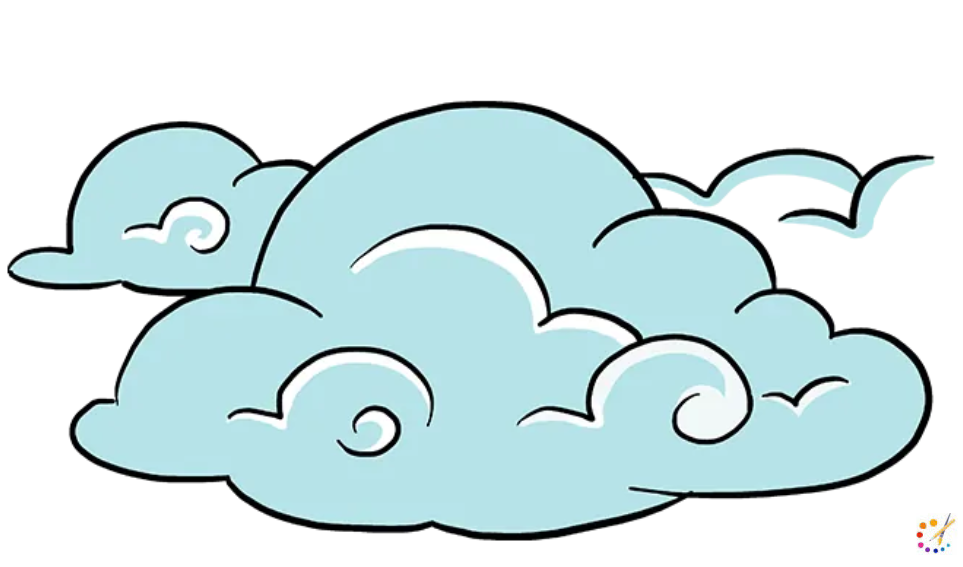 How to Draw Clouds Step By Step - For Kids & Beginners