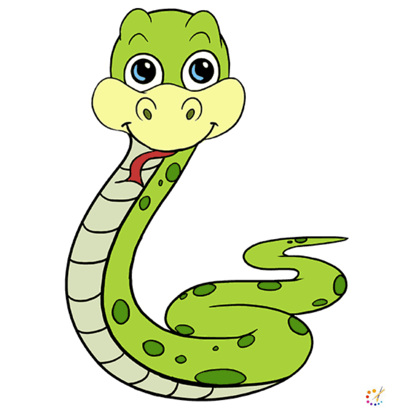 How to Draw A Snake Step By Step - For Kids & Beginners