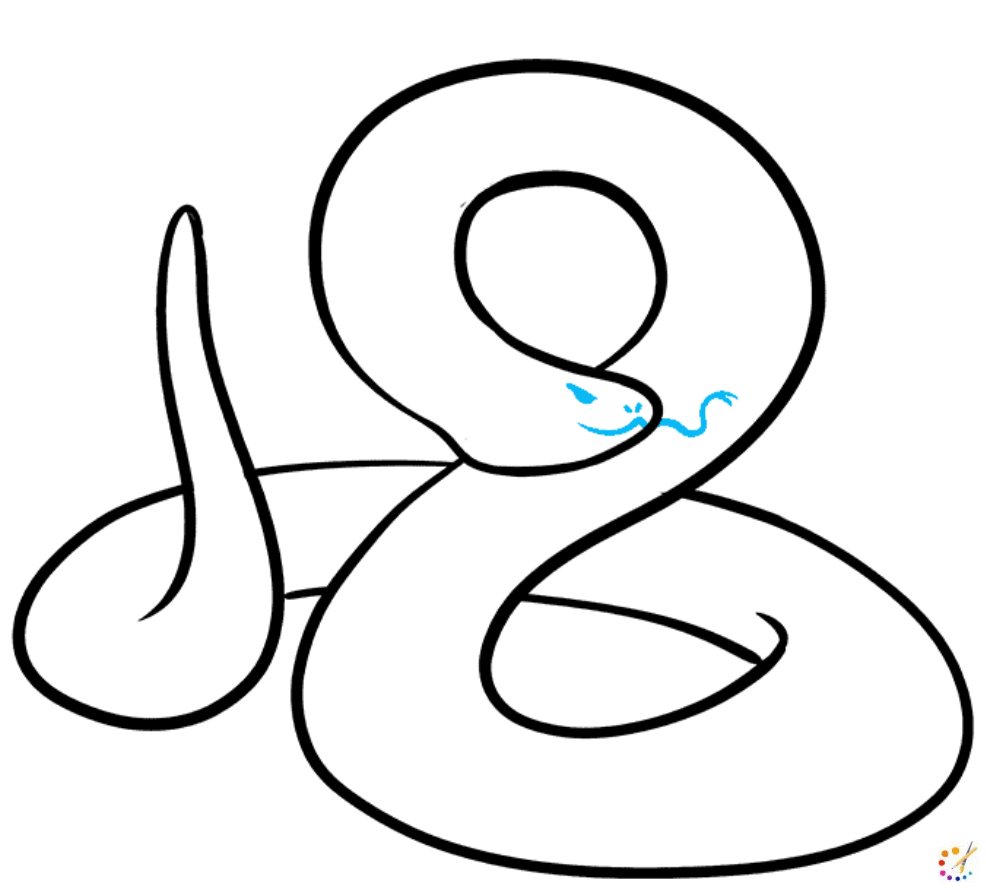 How to Draw A Snake Step By Step - For Kids & Beginners