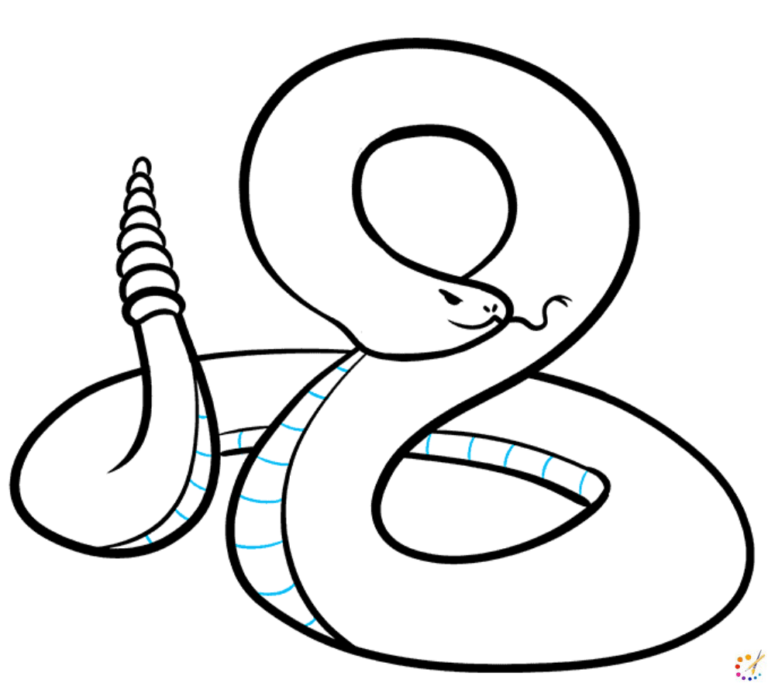 How to Draw A Snake Step By Step - For Kids & Beginners