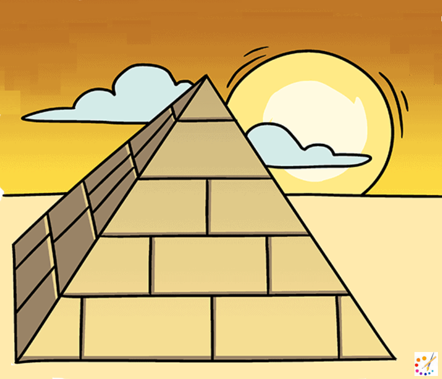How to Draw a Pyramid Step By Step – For Kids & Beginners