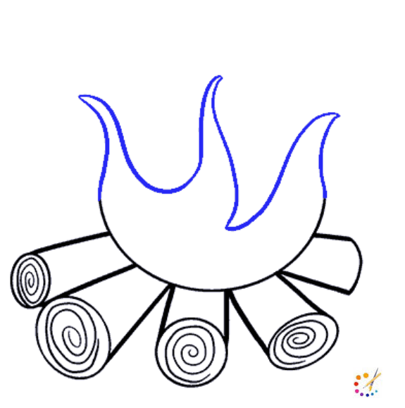 How To Draw Fire Step By Step - For Kids & Beginners