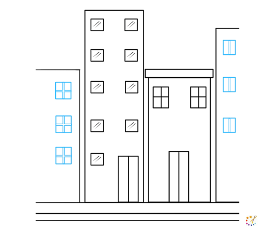 How To Draw Buildings Step By Step – For Kids & Beginners