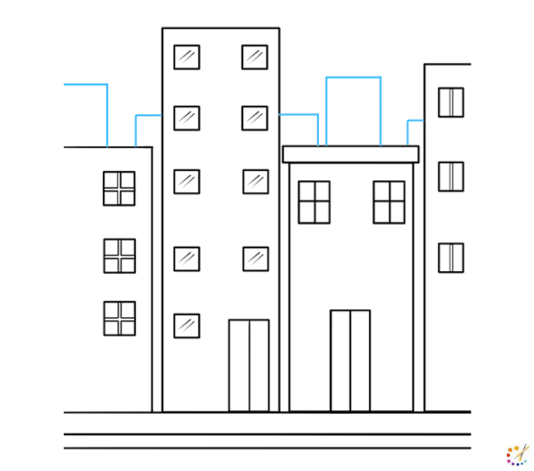 How To Draw Buildings Step By Step – For Kids & Beginners
