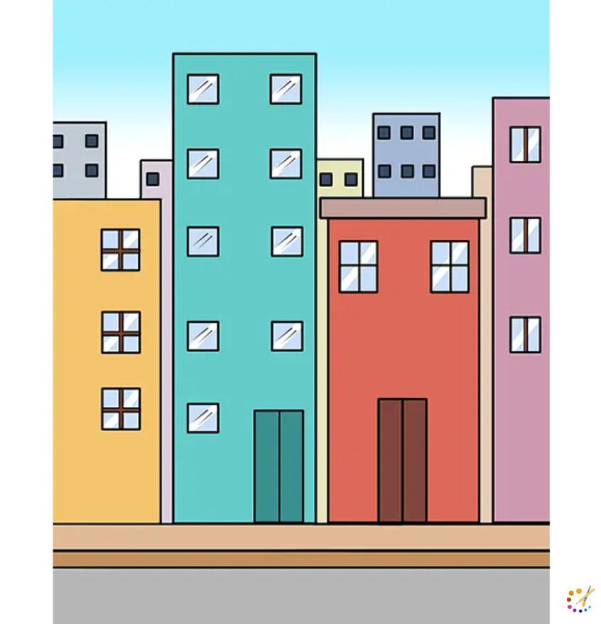 How To Draw Buildings Step By Step – For Kids & Beginners