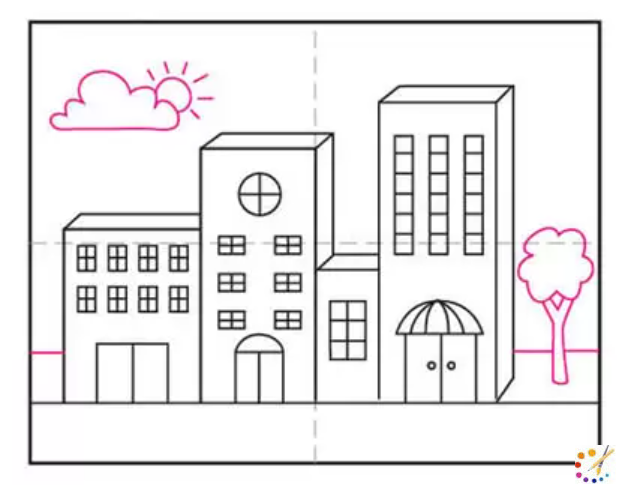 How To Draw Buildings Step By Step – For Kids & Beginners