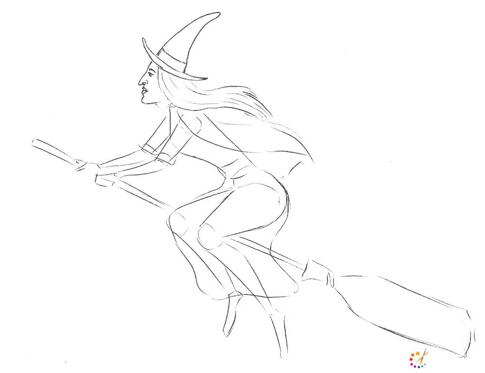 How to Draw a Witch Step By Step – For Kids & Beginners