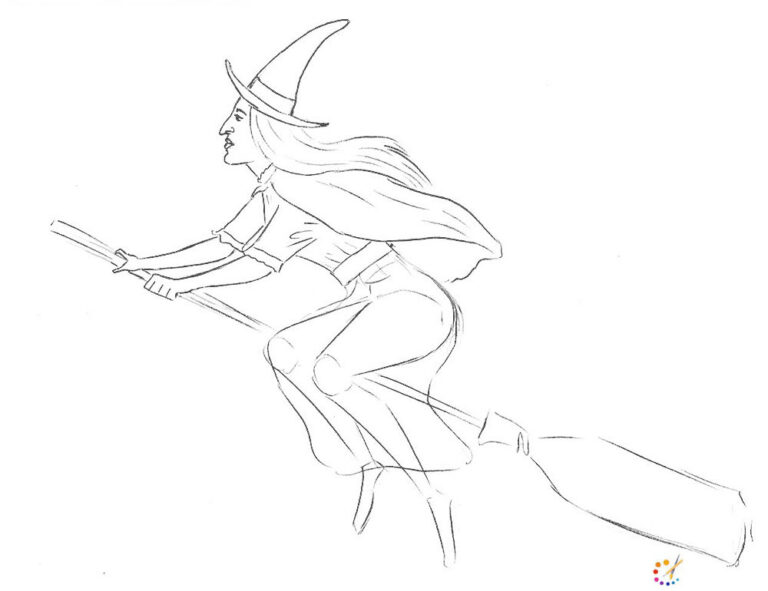 How to Draw a Witch Step By Step – For Kids & Beginners
