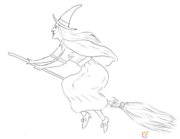 How to Draw a Witch Step By Step – For Kids & Beginners