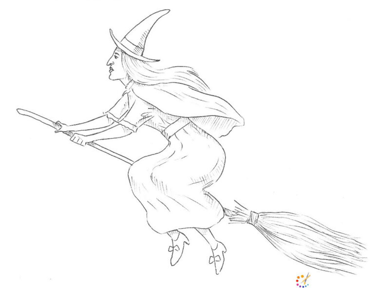 How to Draw a Witch Step By Step – For Kids & Beginners