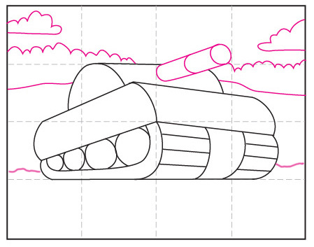 How to Draw a Tank Step By Step – For Kids & Beginners