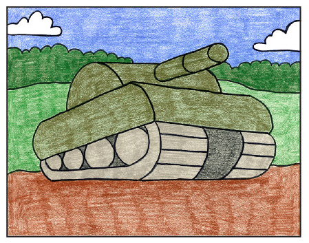 How to Draw a Tank Step By Step – For Kids & Beginners