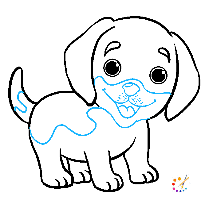How to draw dog for kids and beginners step by step