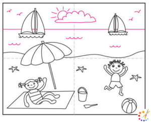 How to Draw a Beach Step By Step – For Kids & Beginners