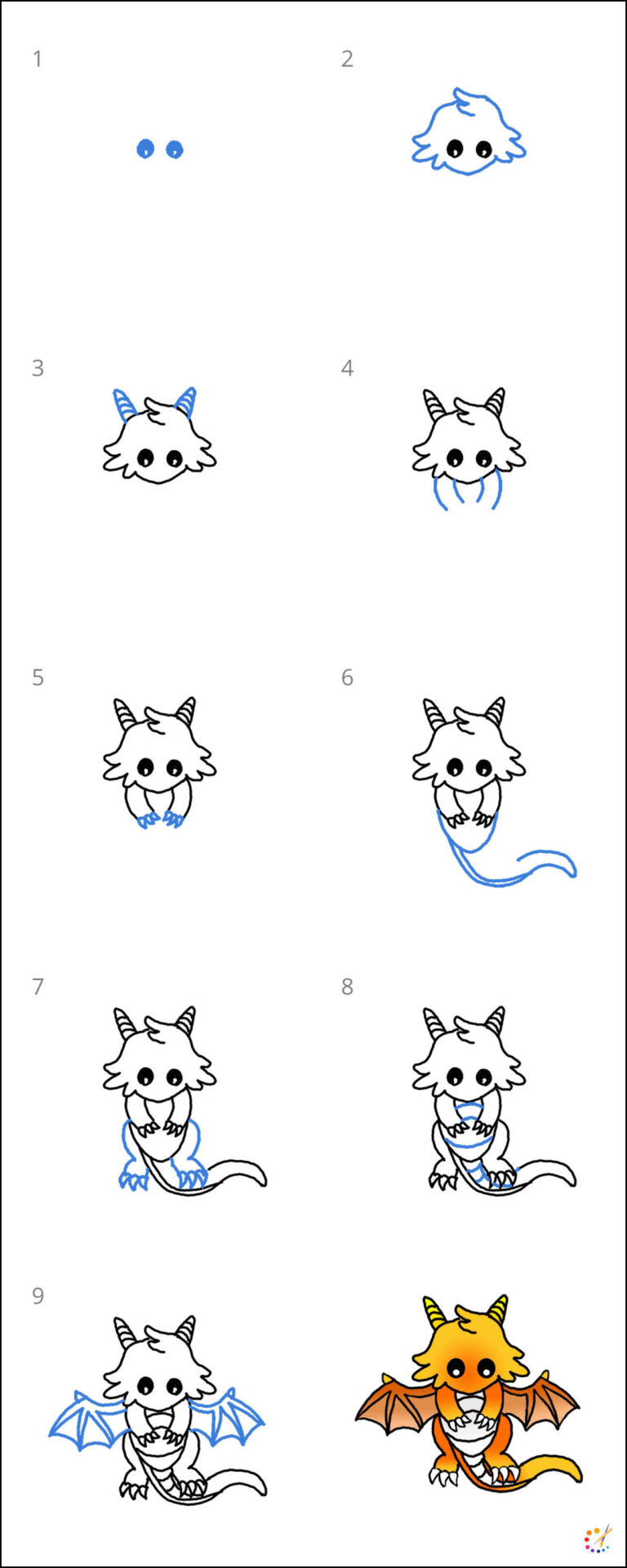 How to Draw a Dragon Step By Step – For Kids & Beginners