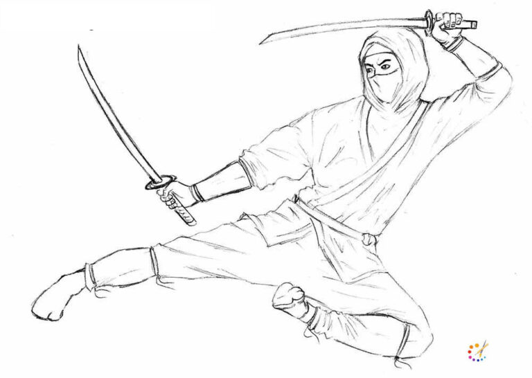 How to Draw a Ninja Step By Step - For Kids & Beginners