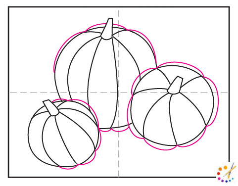 How to Draw a Pumpkin Step By Step - For Kids & Beginners