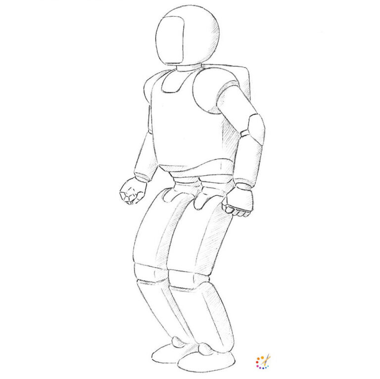 How to Draw Robot Step By Step - For Kids & Beginners