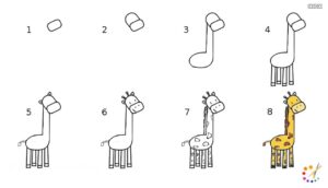 How to Draw a Giraffe Step By Step – For Kids & Beginners