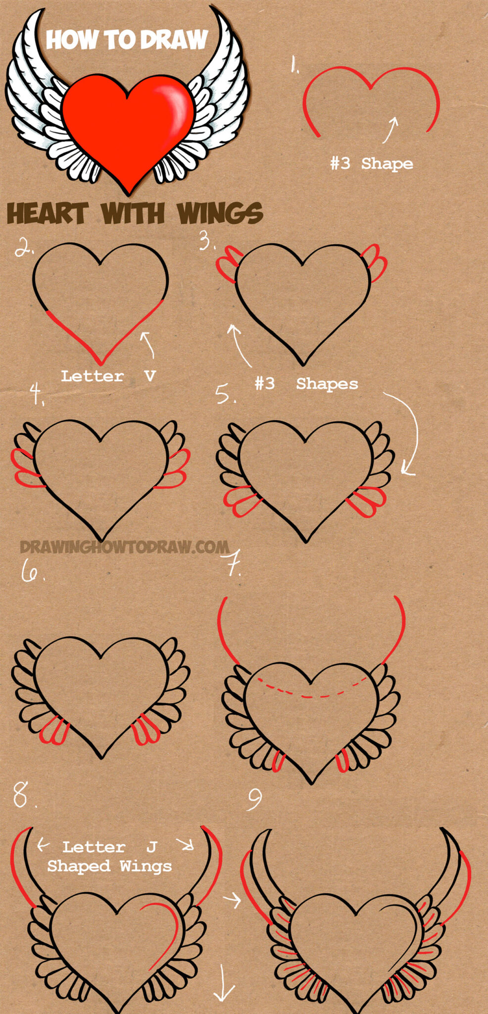 How to Draw Wings Step By Step – For Kids & Beginners