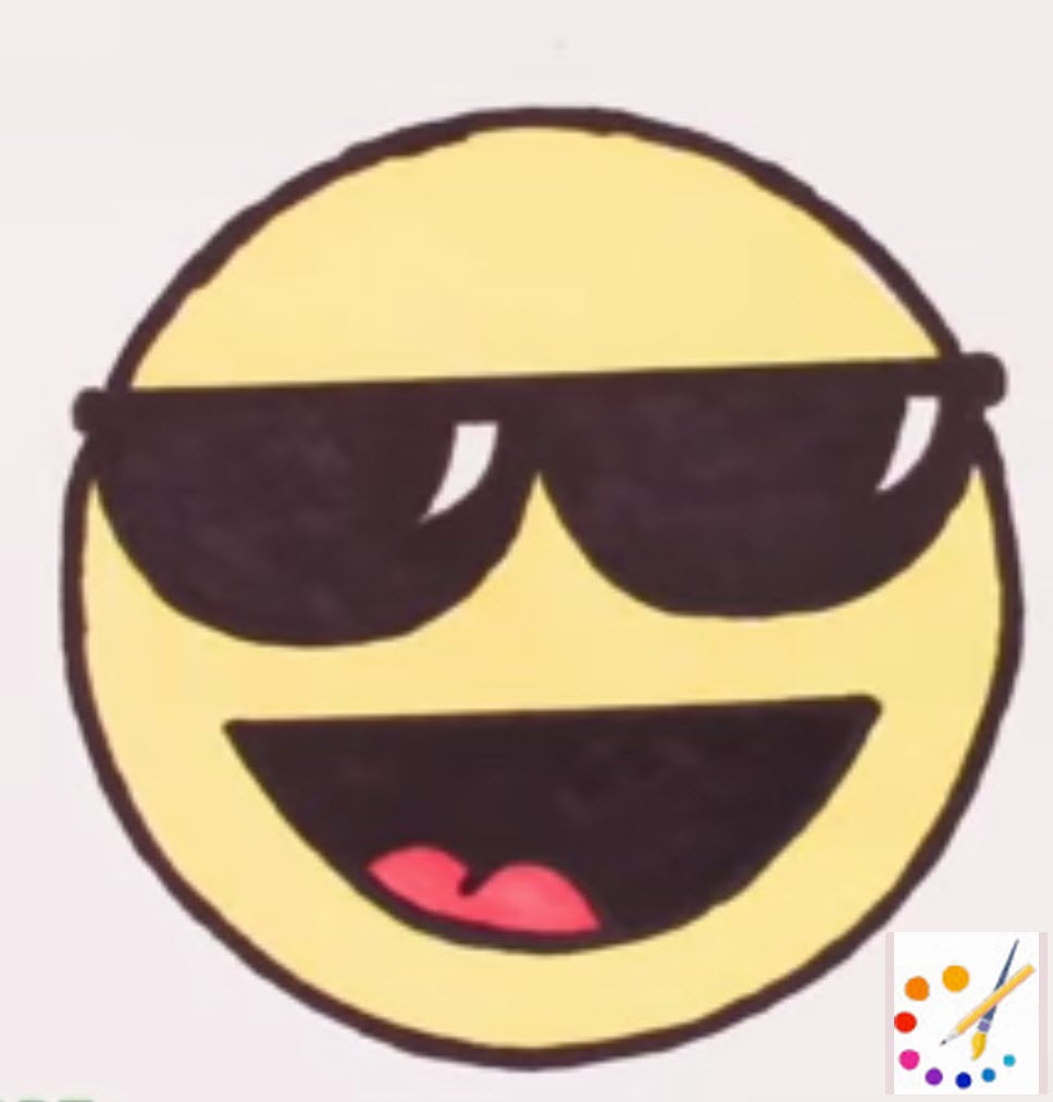How to draw cool emoji for kids and beginners step by step
