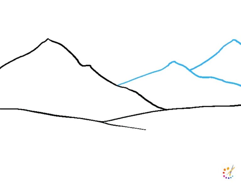 How to Draw Mountains Step By Step – For Kids & Beginners