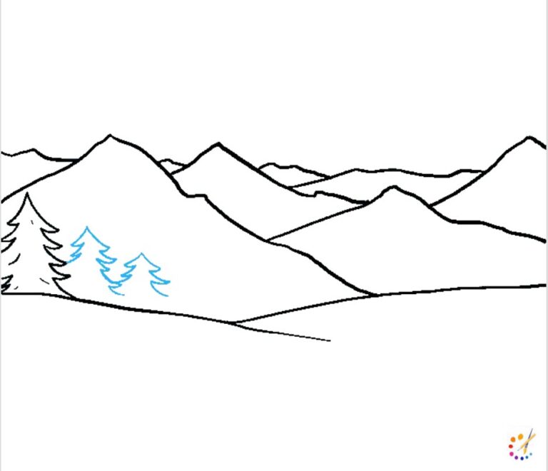 How to Draw Mountains Step By Step – For Kids & Beginners