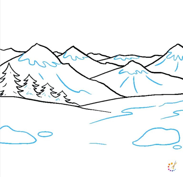 How to Draw Mountains Step By Step – For Kids & Beginners