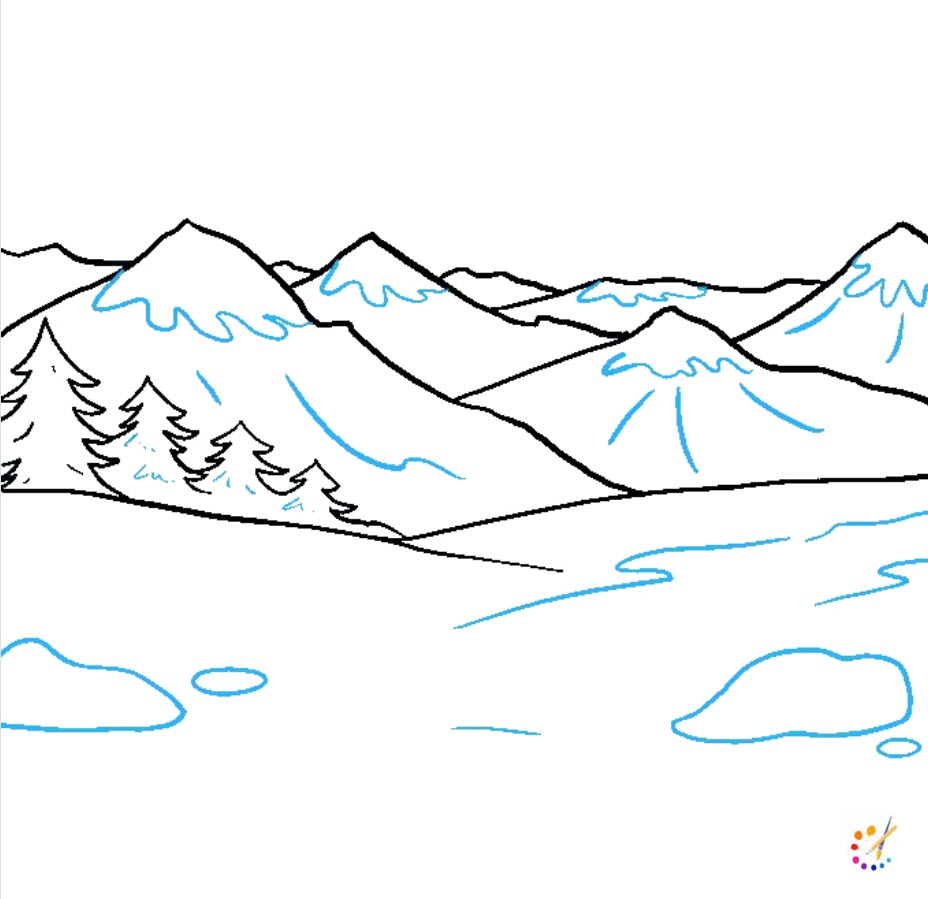 How to Draw Mountains Step By Step – For Kids & Beginners
