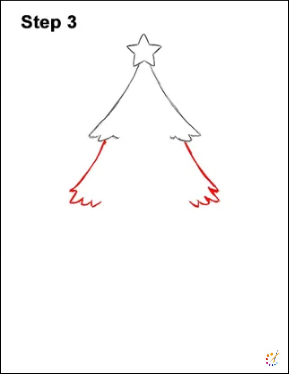 How to Draw a Christmas Tree Step By Step – For Kids