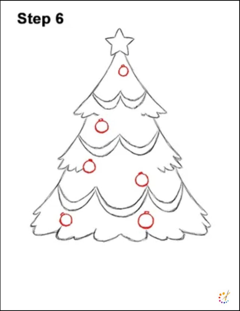 How to Draw a Christmas Tree Step By Step – For Kids