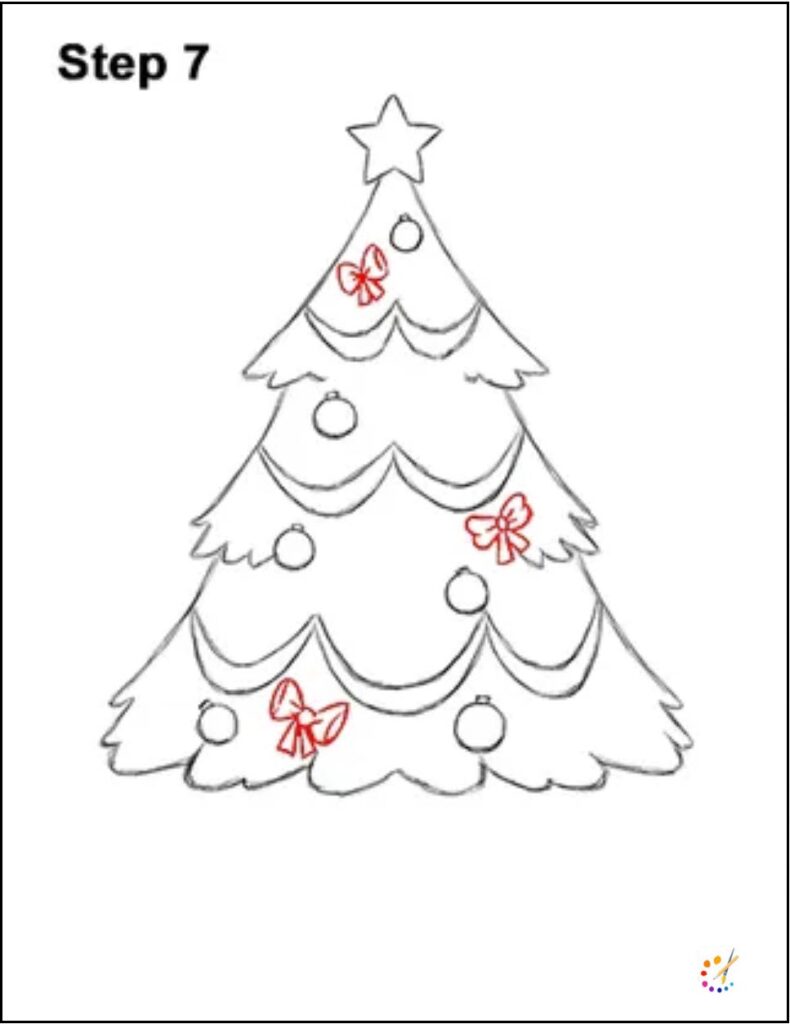 How to Draw a Christmas Tree Step By Step – For Kids