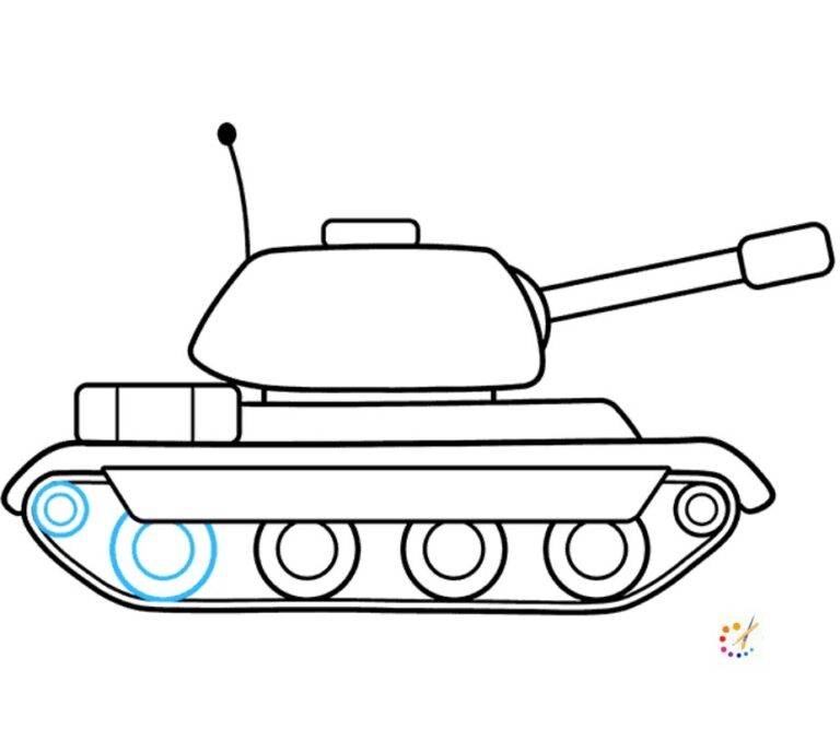 How to Draw a Tank Step By Step – For Kids & Beginners