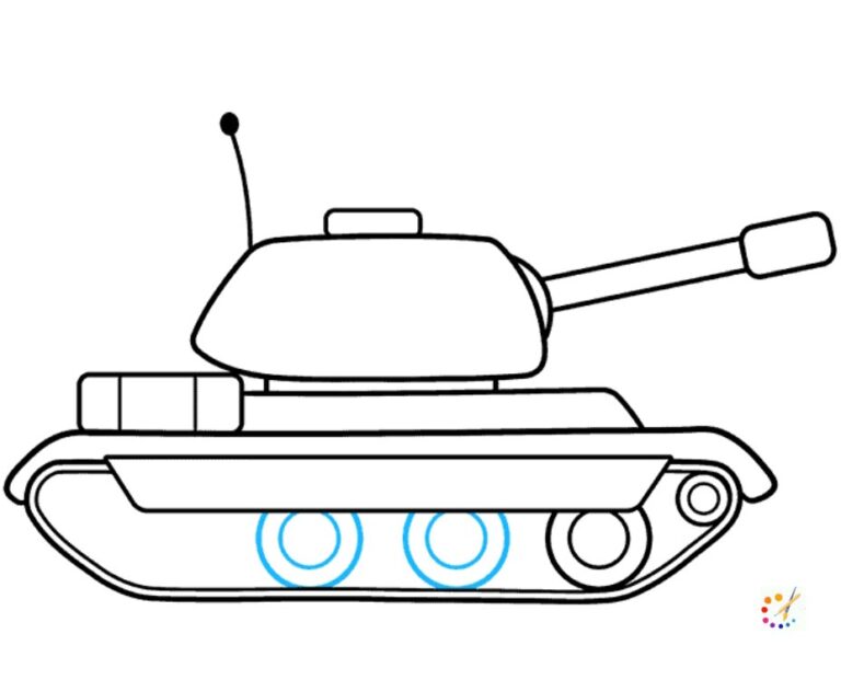 How to Draw a Tank Step By Step – For Kids & Beginners