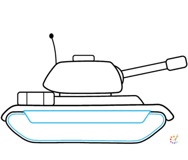 How to Draw a Tank Step By Step – For Kids & Beginners