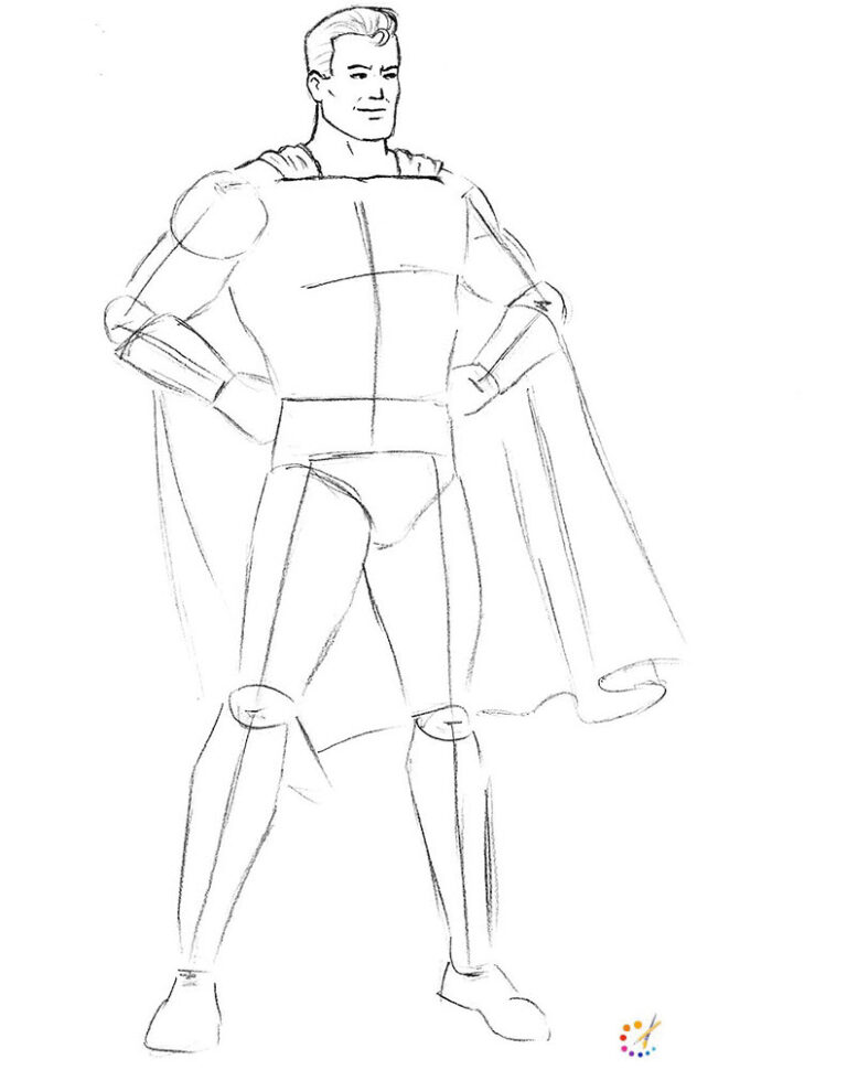 How to Draw Superman Step By Step - For Kids & Beginners