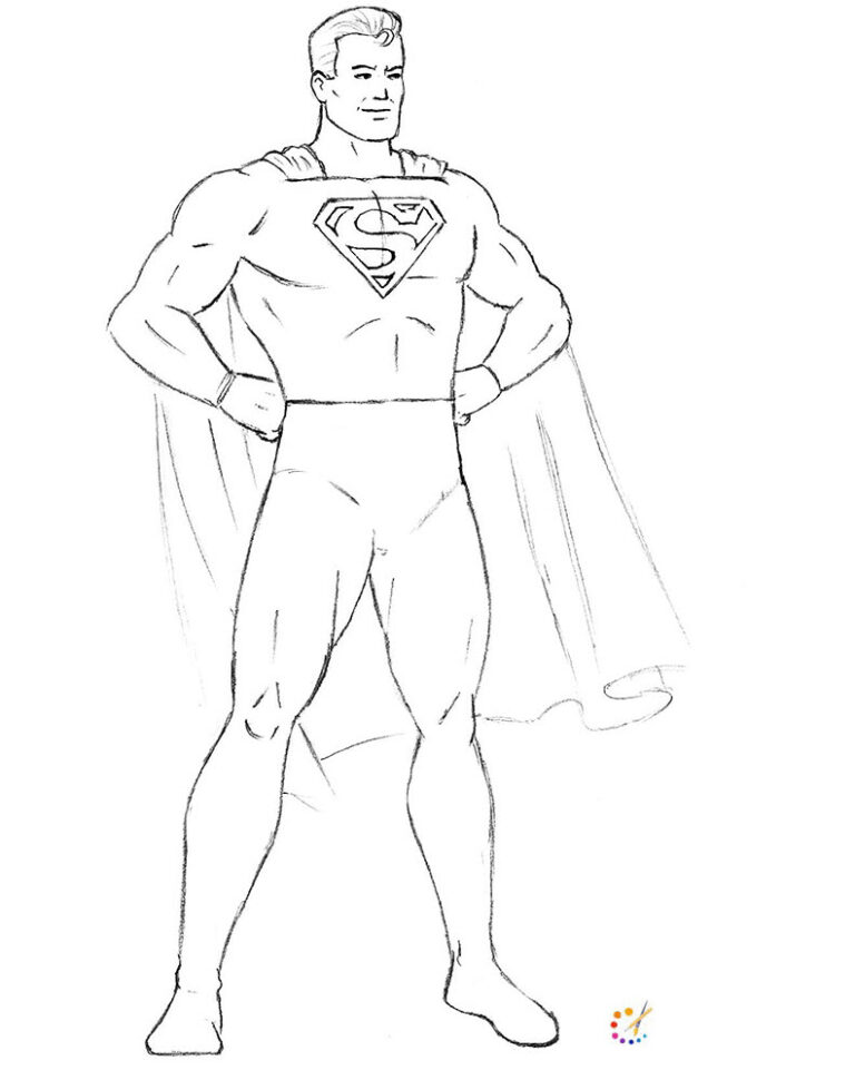How to Draw Superman Step By Step - For Kids & Beginners