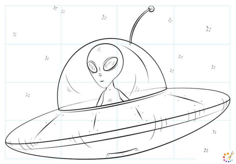 How To Draw a Spaceship Step By Step – For Kids & Beginners