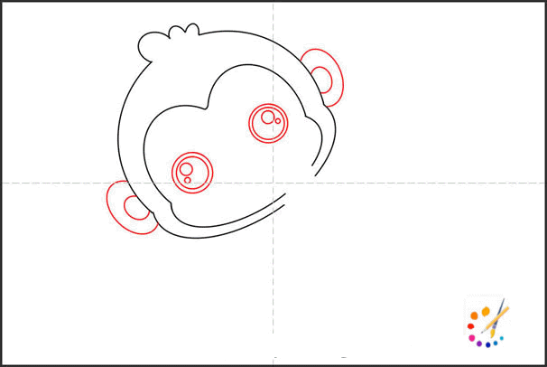 How to draw monkey step by step for kids and beginners