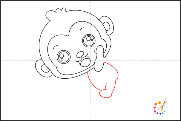How to draw monkey step by step for kids and beginners
