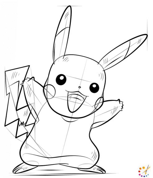 How to Draw Pikachu Step By Step - For Kids & Beginners