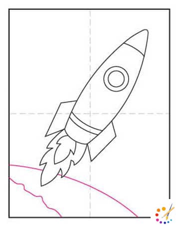 How to Draw a Rocket Step By Step – For Kids & Beginners